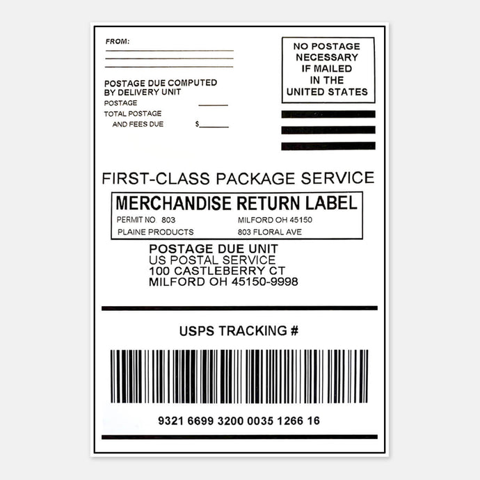 Return Label – Plaine Products